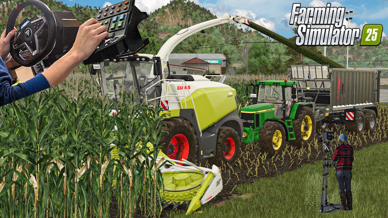FS25- Steering Wheel gameplay at maize silage harvest | Realistic on ...