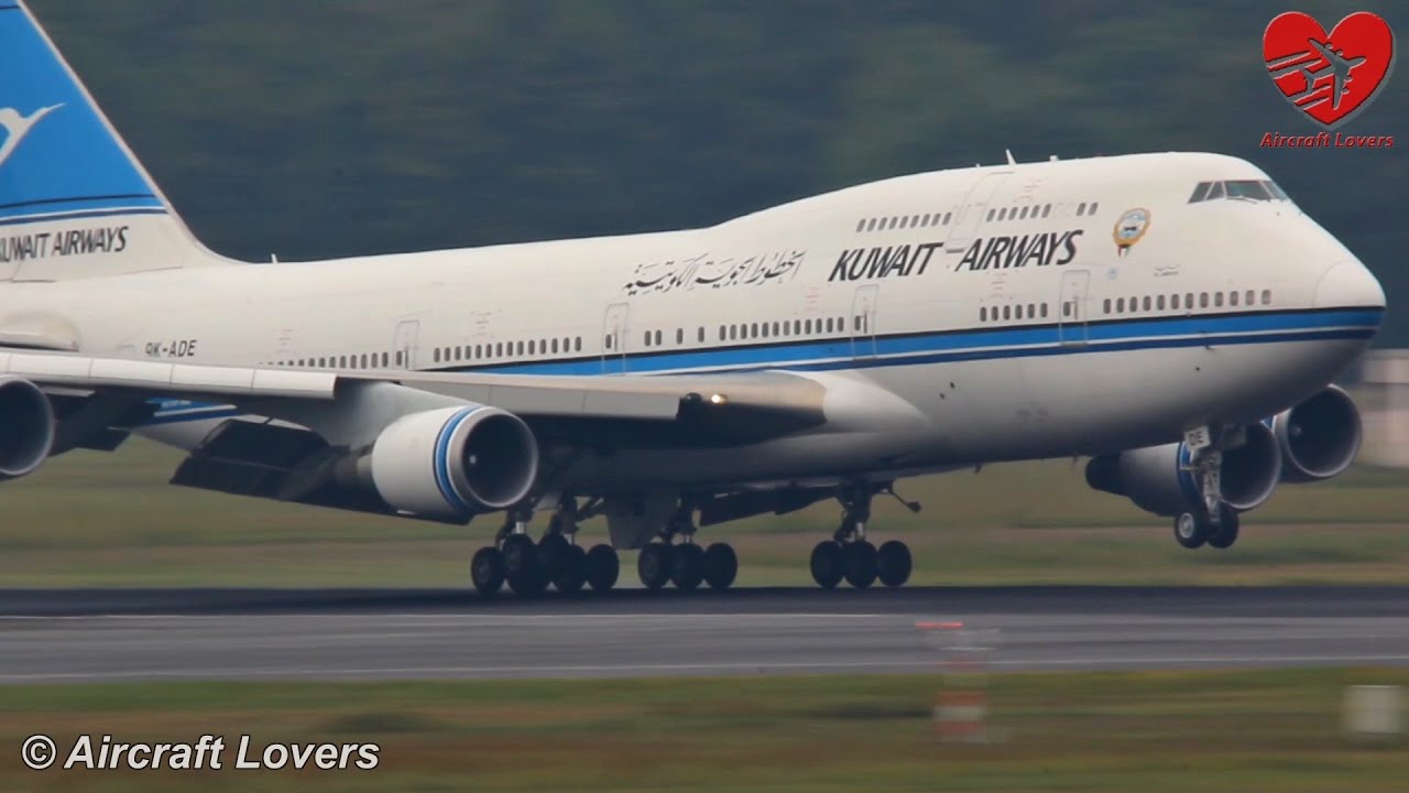 Government Flight - Kuwait Airways Boeing 747 [9K-ADE] Landing ...