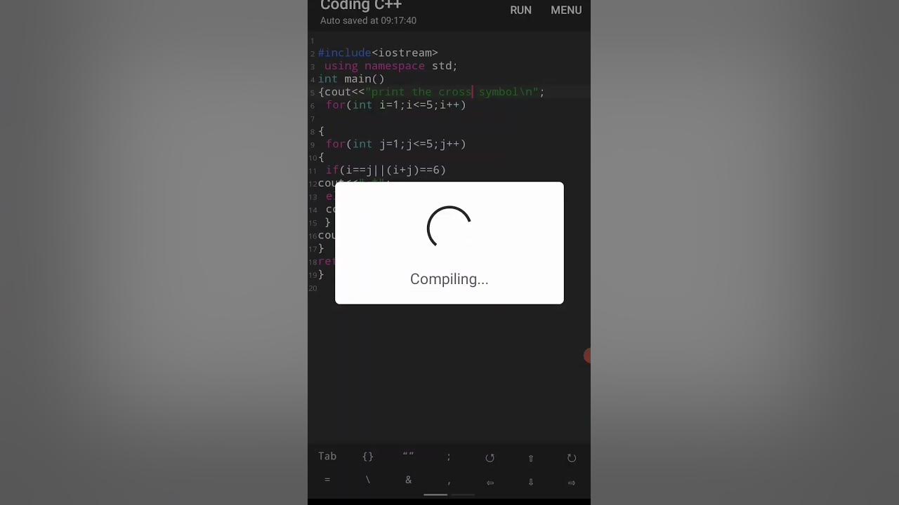 program to print cross symbol in c++ #shortvideo #coding #code # ...