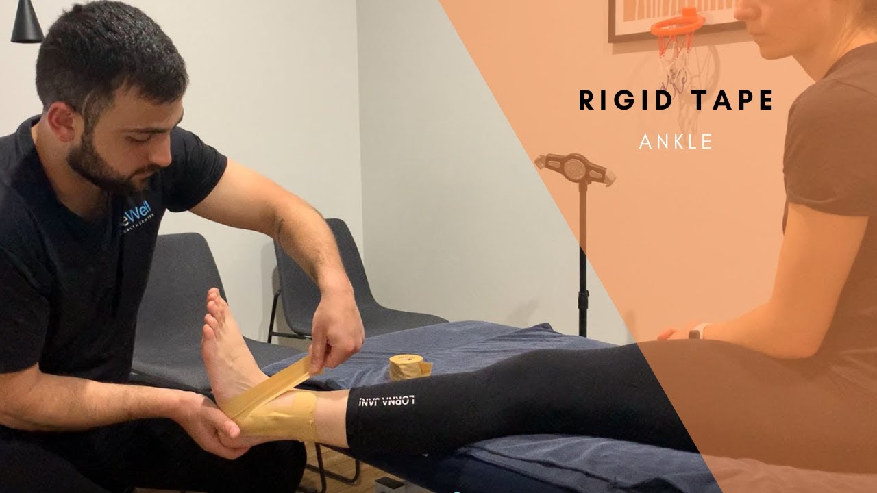 Rigid tape for ankle - YouTube