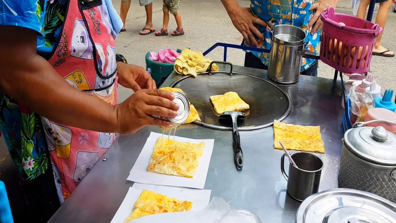 Thai Egg Roti Street Food | Thai Style Pancake - YouTube