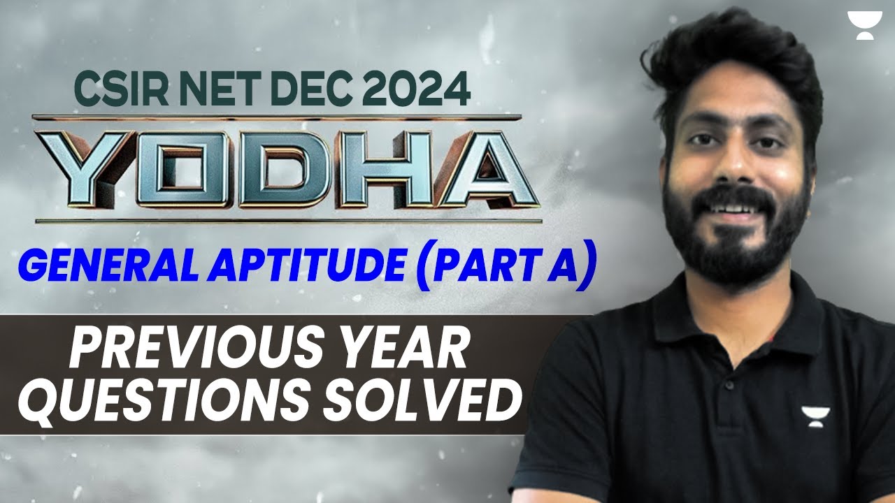 Csir Net 2024 General Aptitude Previous Year Solutions Csir Net Part A Shanu Arora Youtube