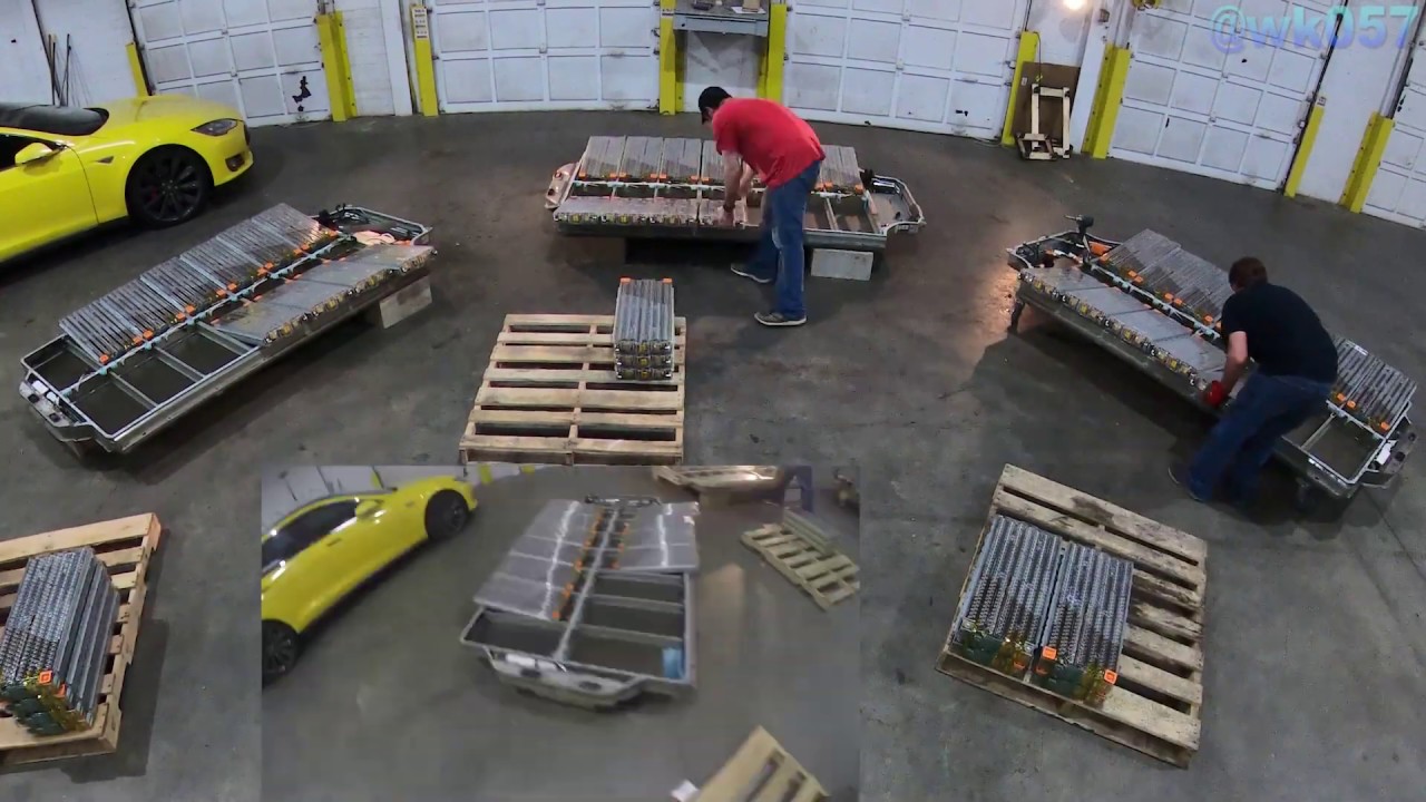 Triple Tesla Battery Teardown Timelapse + POV - YouTube