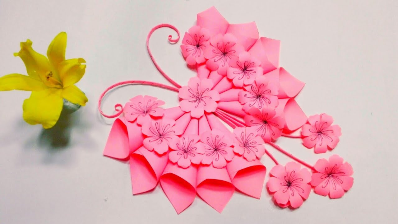 A4 nirmana | ලස්සන සමනලයෙක් හදමු | How to make butterfly wall hanging ...