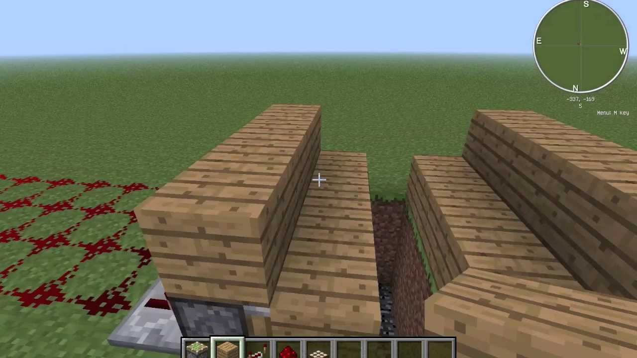 Tuto Minecraft : Pont Levis automatique ( jour - nuit ) - YouTube