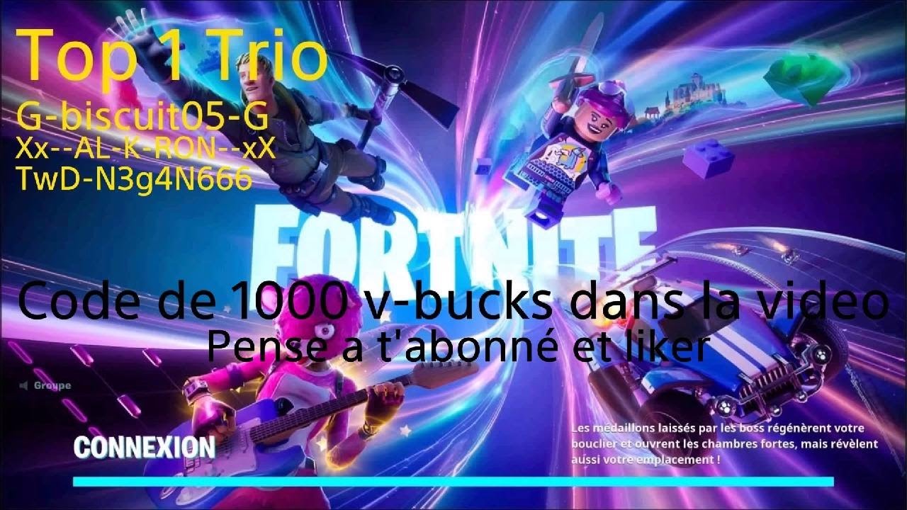 FORTNITE : Code De 1000 V-Bucks Dans Cette Vidéo🥂👀🥂 - YouTube