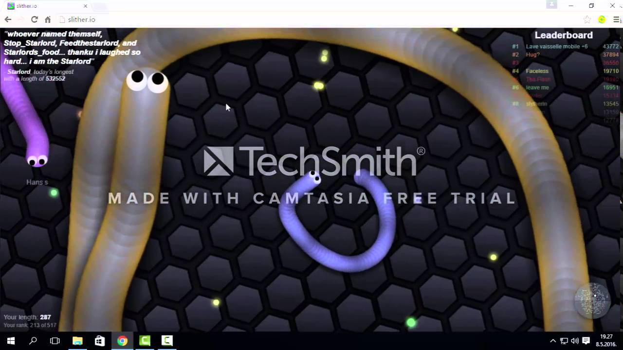 Slither.io AMAZING TRAP- 1st video - YouTube