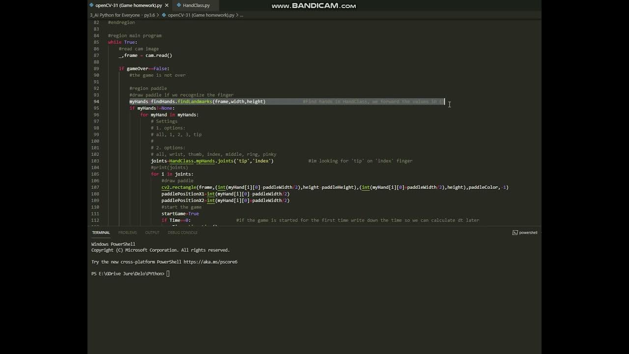 Pong game using mediaPipe CV2 Python - YouTube
