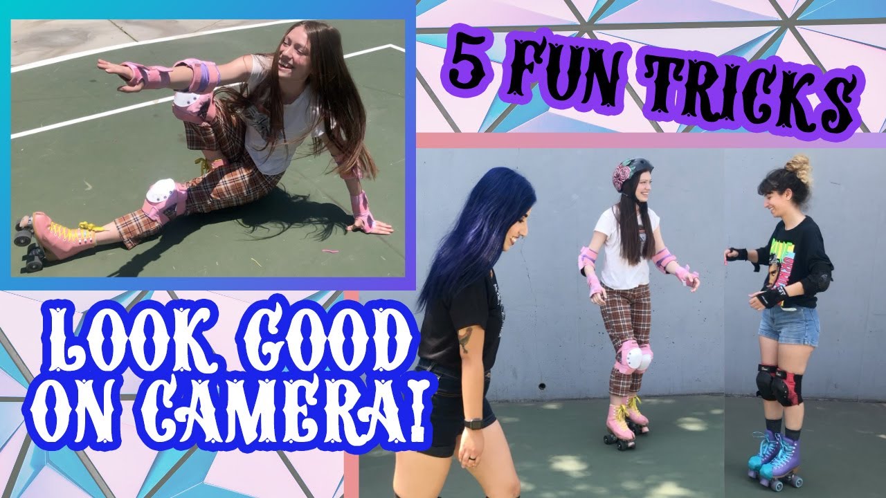 Teaching a movie cast 5 COOL ROLLER SKATE TRICKS! - YouTube