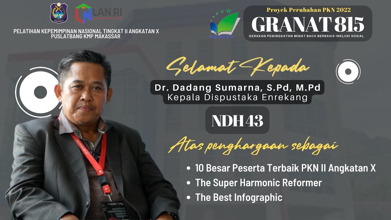 Pelepasan PKN 2022, Dr. Dadang Sumarna Terima 3 Penghargaan - YouTube