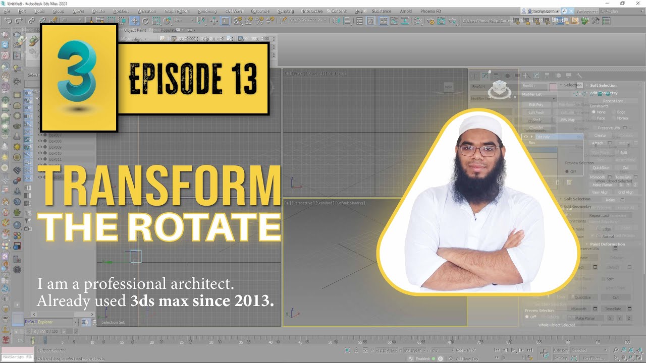 3ds Max Rotate With Reference 3D Modeling In 3ds Max 2022 Architect Minarul Episode 13 3ds-max-rotate-with-reference-3d-modeling-in-3ds-max-2022-architect-minarul-episode-13