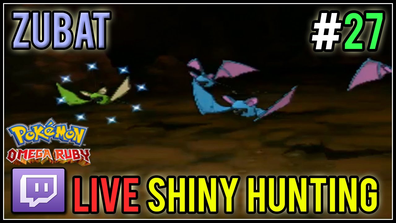 [Live] Shiny Zubat at 148 Horde Encounters | Live Shiny Hunt #27 | Pokemon Omega Ruby - YouTube