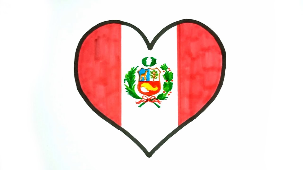 How to Draw Peru Heart Flag | Country Flag | Heart Flag | Love Flag ...