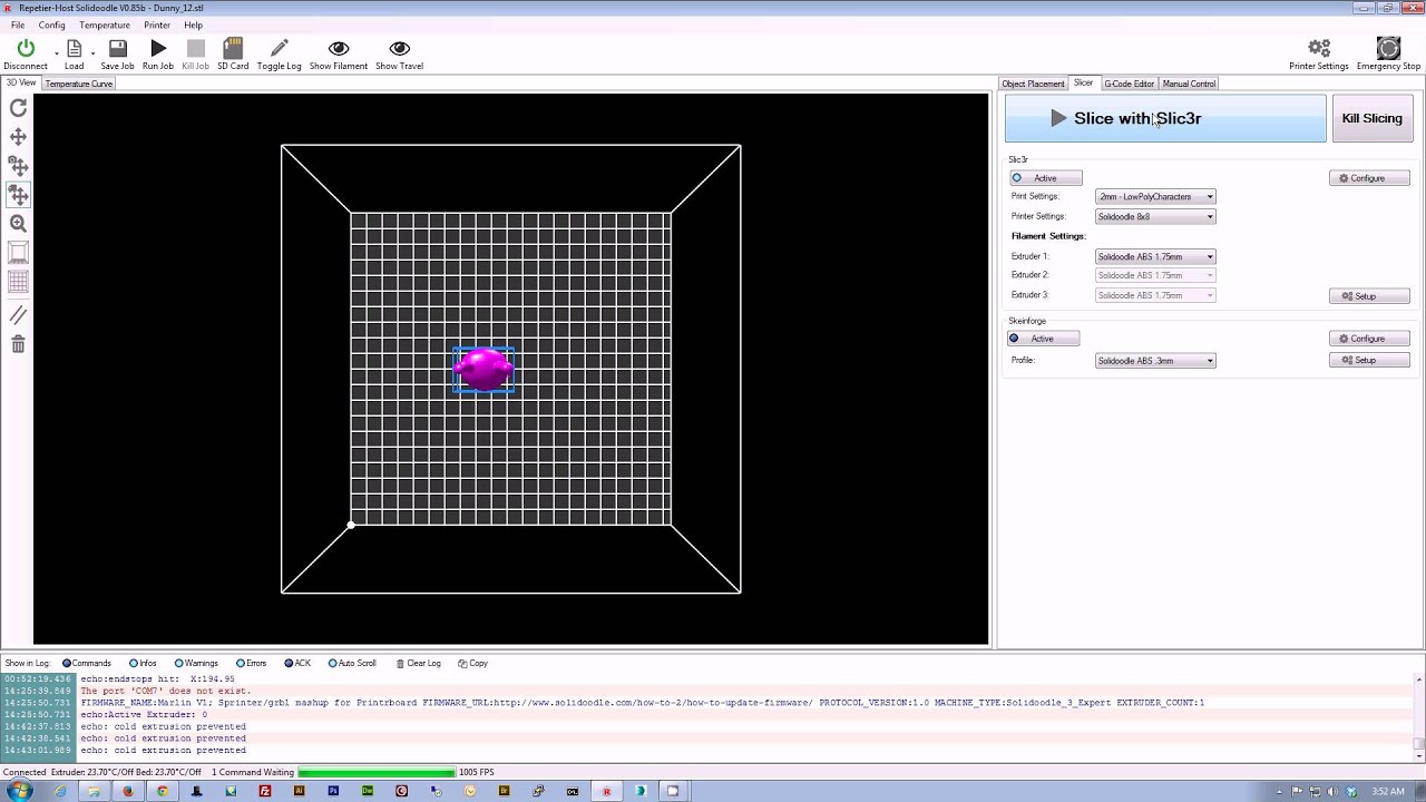 Solidoodle Slic3r and Repetier Settings - YouTube