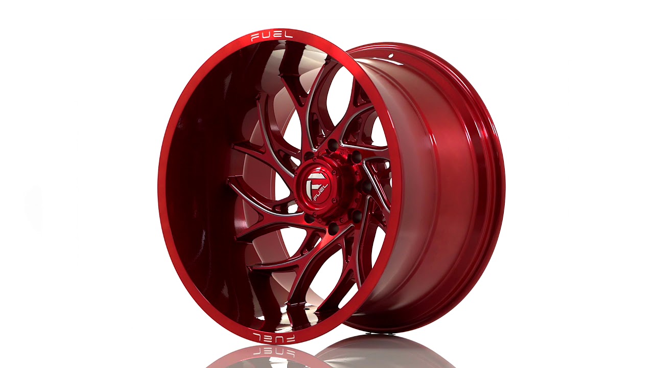 Fuel D742 Runner Milled Candy Red Wheels 360 Video - YouTube