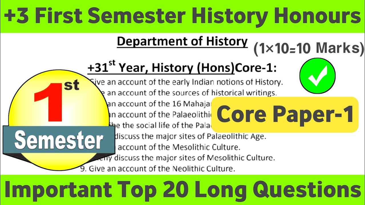 history honours 1st year important long questions // +3 1st year ...