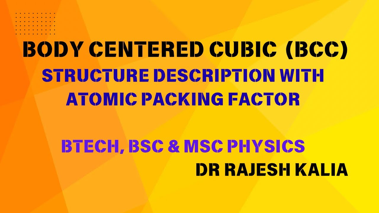 Body Centered Cubic (bcc) structure #btech #bsc #physics #chemistry # ...