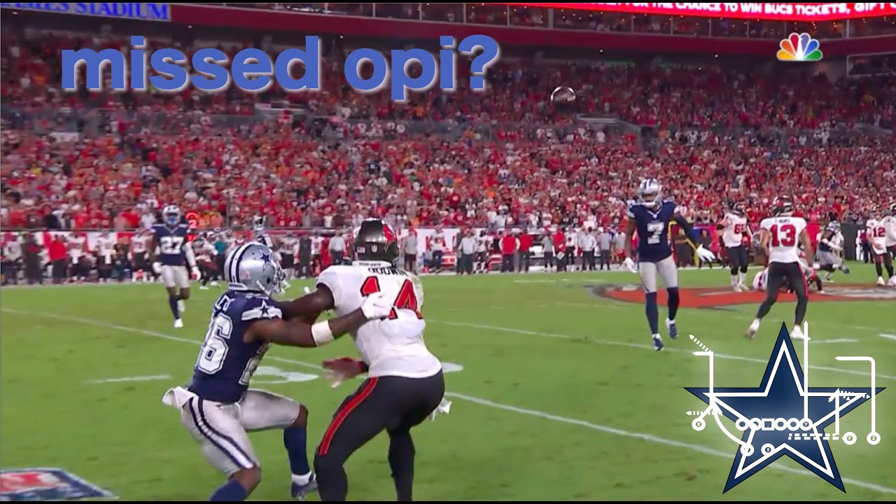 Godwin Missed Offensive Pass Interference v. Cowboys - YouTube