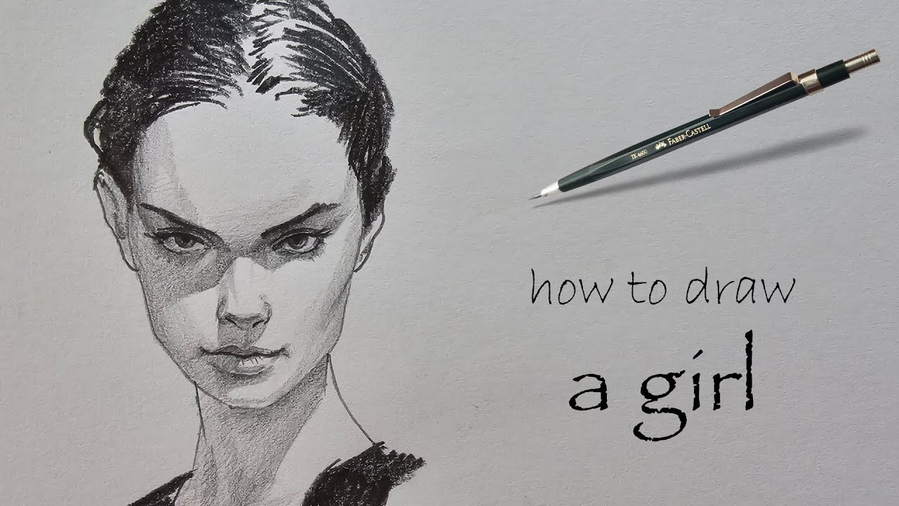 how to draw a girl beautiful girl drawing - YouTube