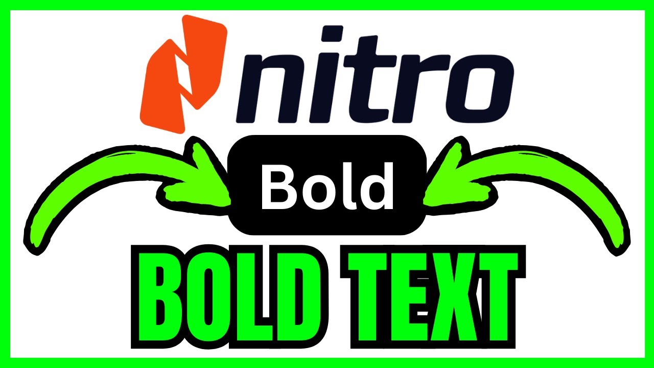 How To BOLD TEXT In Nitro PDF (QUICK & EASY) 2026 - YouTube