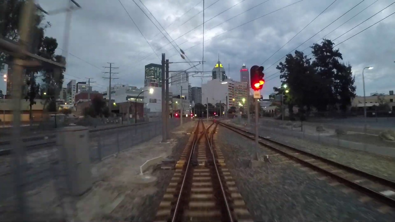 Transperth train driver cab view - B series - peak hour lockdown ...