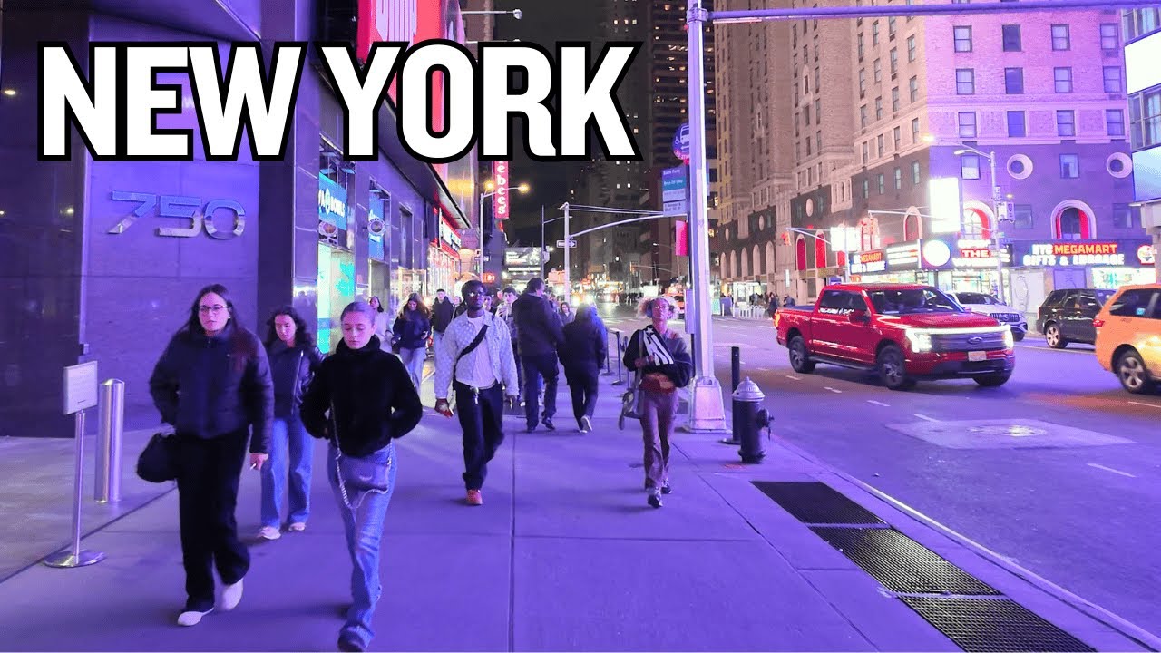 [4K] New York City - Night walk in Manhattan! See the City! - YouTube