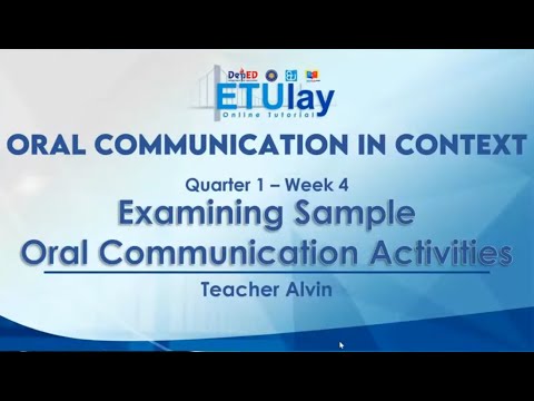 Examining Oral Communication Activities || Oral Communication ...