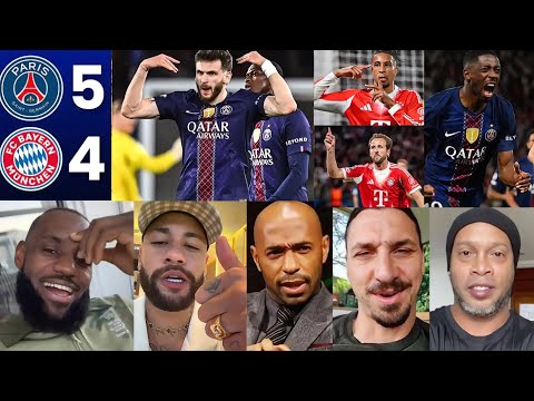 FAMOUS REACTION ON PSG vs BAYERN MUNICH 5-4 WIN | Kvara & Dembele Brace 