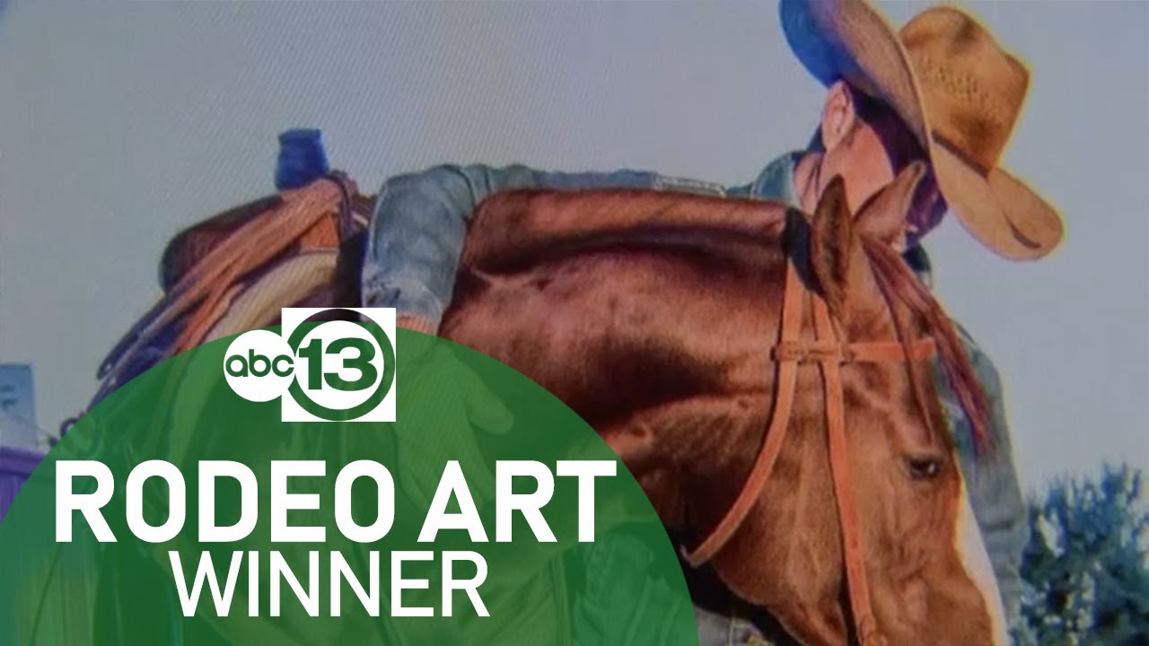 Student wins art title in Houston Rodeo School Art Program - YouTube