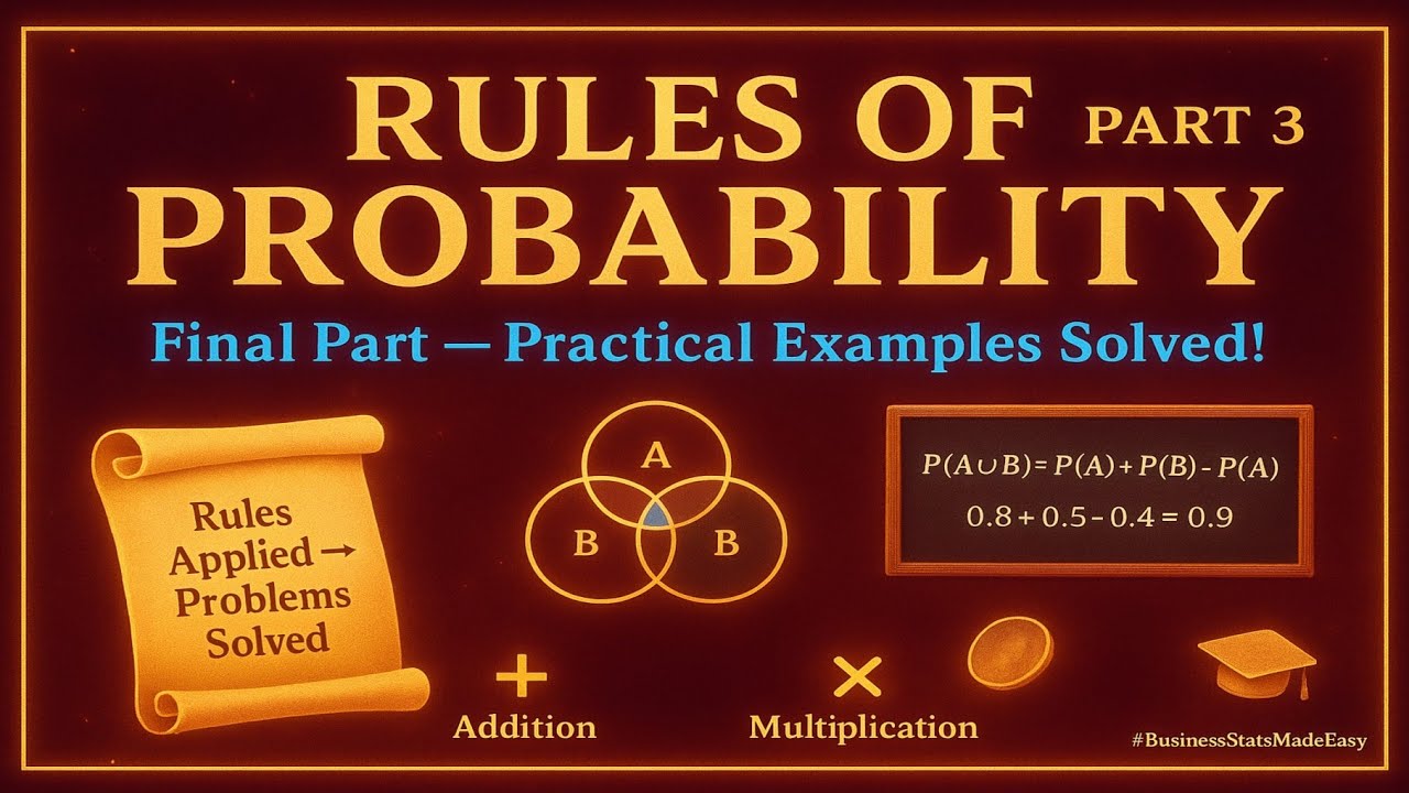 Mastering Probability Rules (Final Part with Solved Examples, PART 3 ...