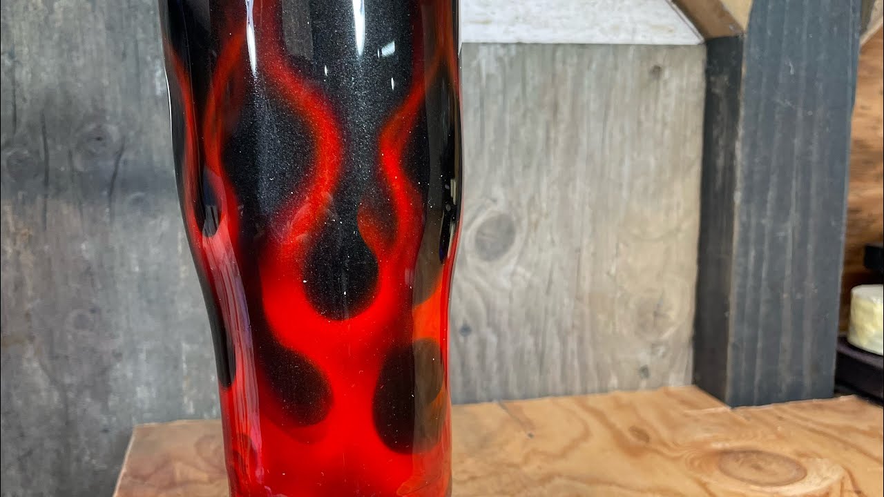 Red true fire painting a tumbler @DragonFirePainting - YouTube