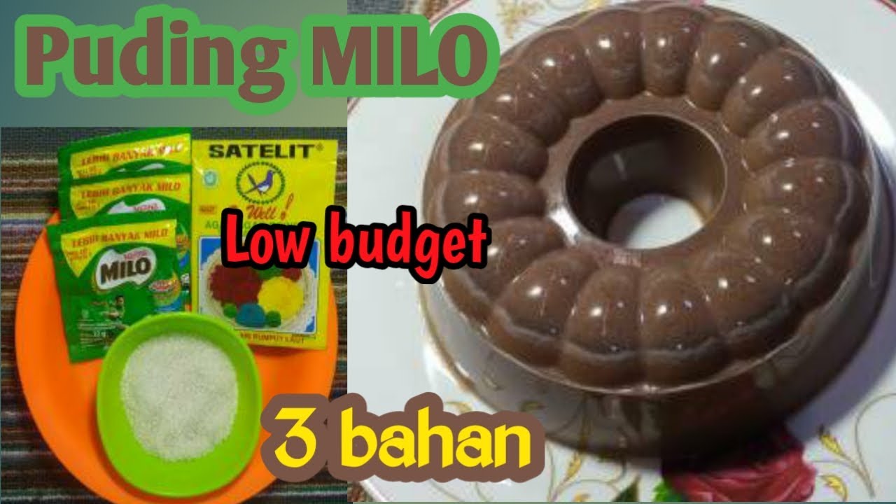 Puding milo || resep puding milo cuma 3 bahan - YouTube