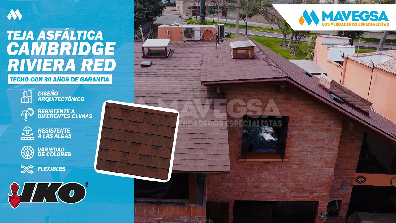Teja Asfáltica IKO Cambridge Riviera Red - OBRA 🦺 |CONSTRUYE MAVEGSA| 🦺 ...