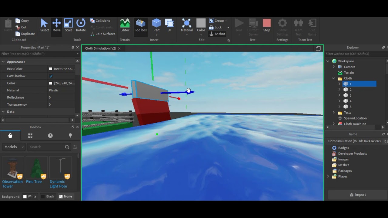 Cloth Simulation v2 [ROBLOX STUDIO] - YouTube