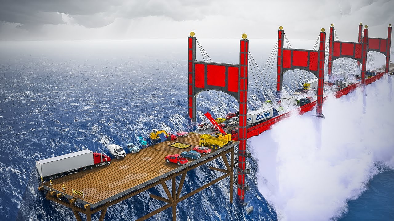 Realistic Tsunami vs Dynamic Bridges | Teardown - YouTube