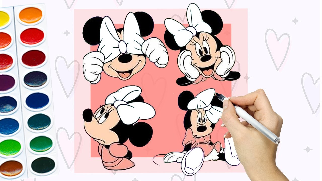 How to draw Minnie Mouse easy || Minnie Mouse drawing || Mickey Mouse ...