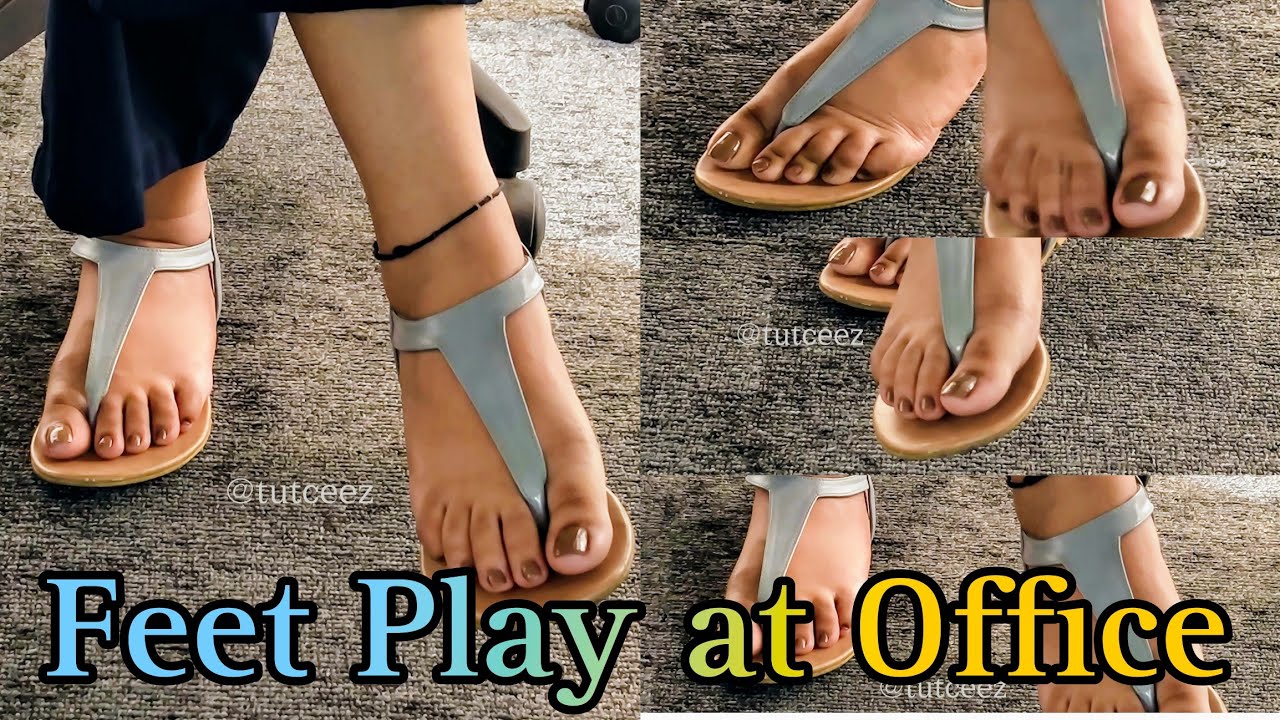 Beautiful Feet Play in Office #feet #anklets #toes - YouTube