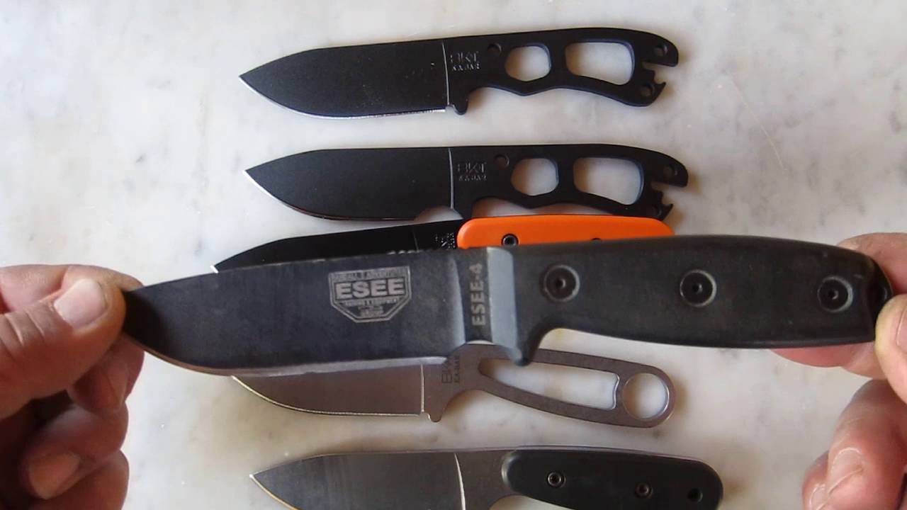 Modified ESEE/Ka-Bar BK11, BK14 and BK24 - YouTube