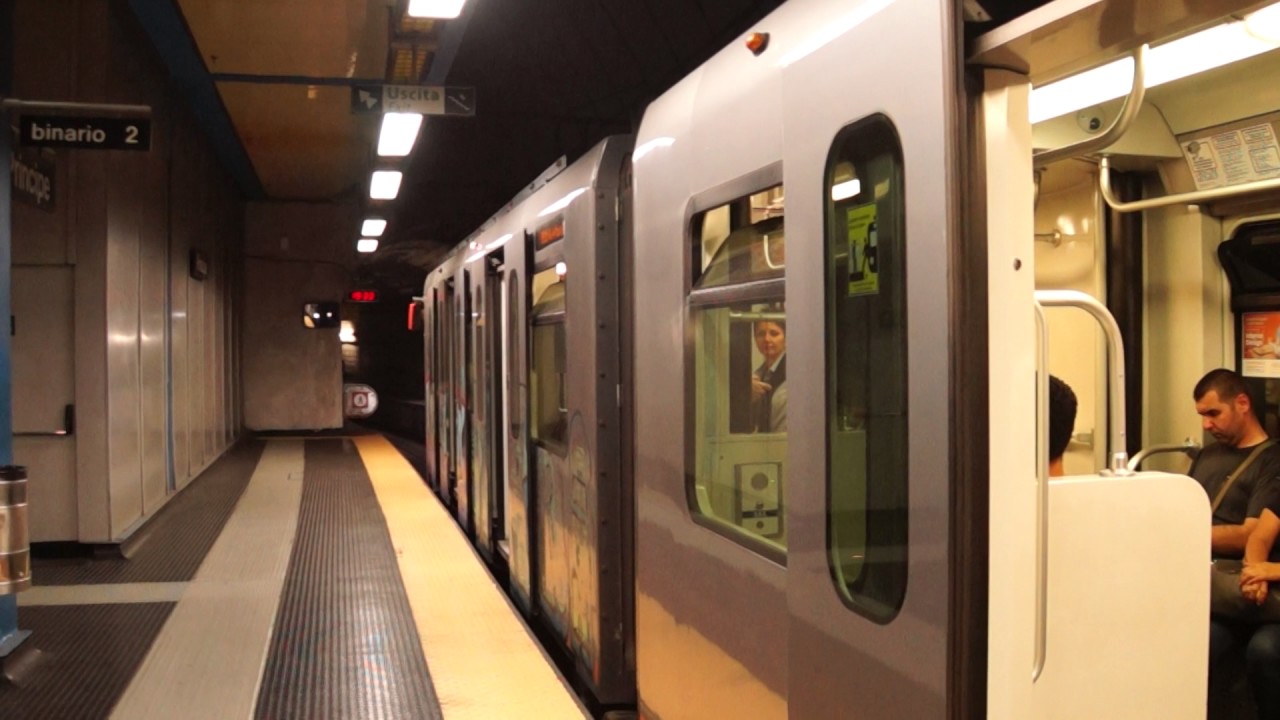 AMT Genova Genoa Metro train leaving Principe - YouTube