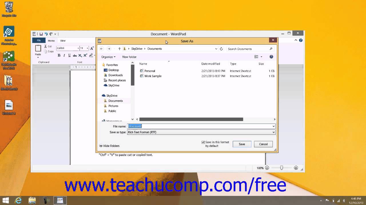 Windows 8.1 Tutorial Saving a Document Microsoft Training Lesson 7.4 ...