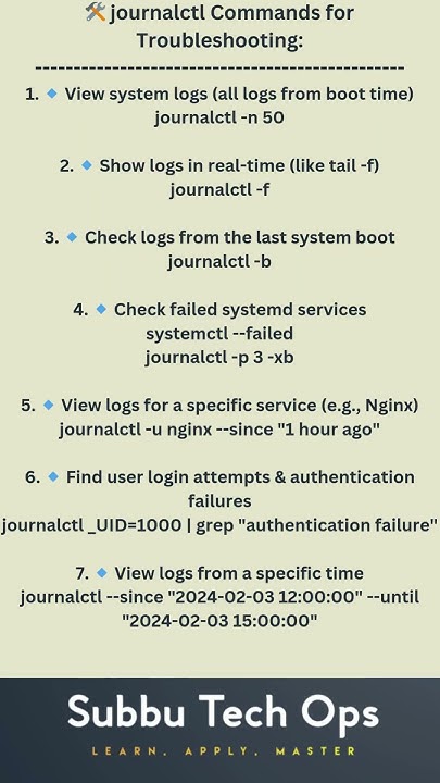 🚀 Master Linux Debugging with dmesg & journalctl – Essential Commands for Troubleshooting! - YouTube