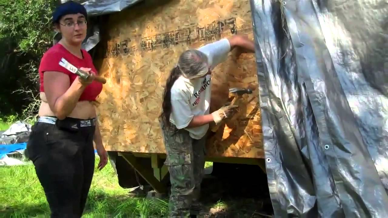 The Tiny Prepper Cabin - Roofing and Cranky People - YouTube