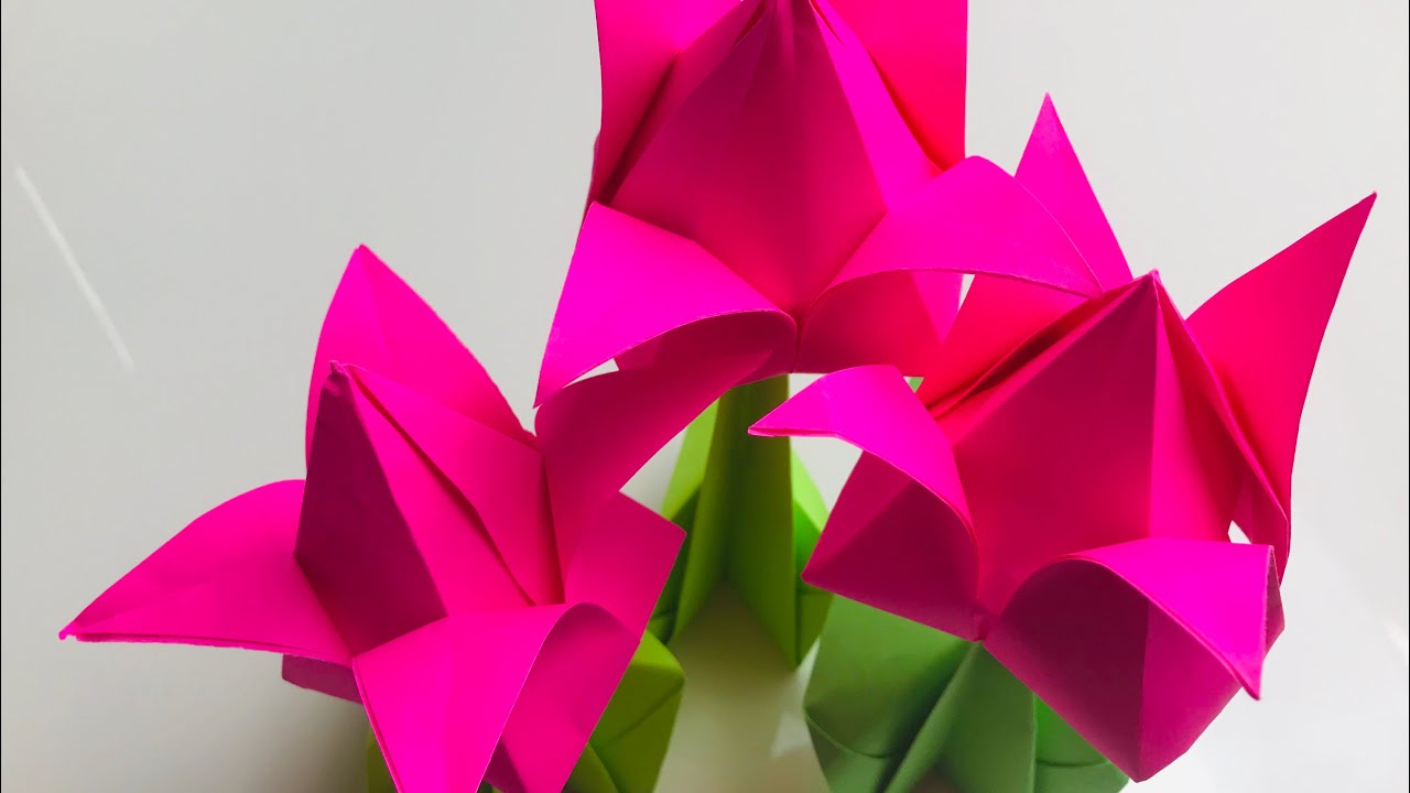 KAĞITTAN LALE NASIL YAPILIR ? - ORİGAMİ LALE - HOW TO MAKE ORIGAMI ...