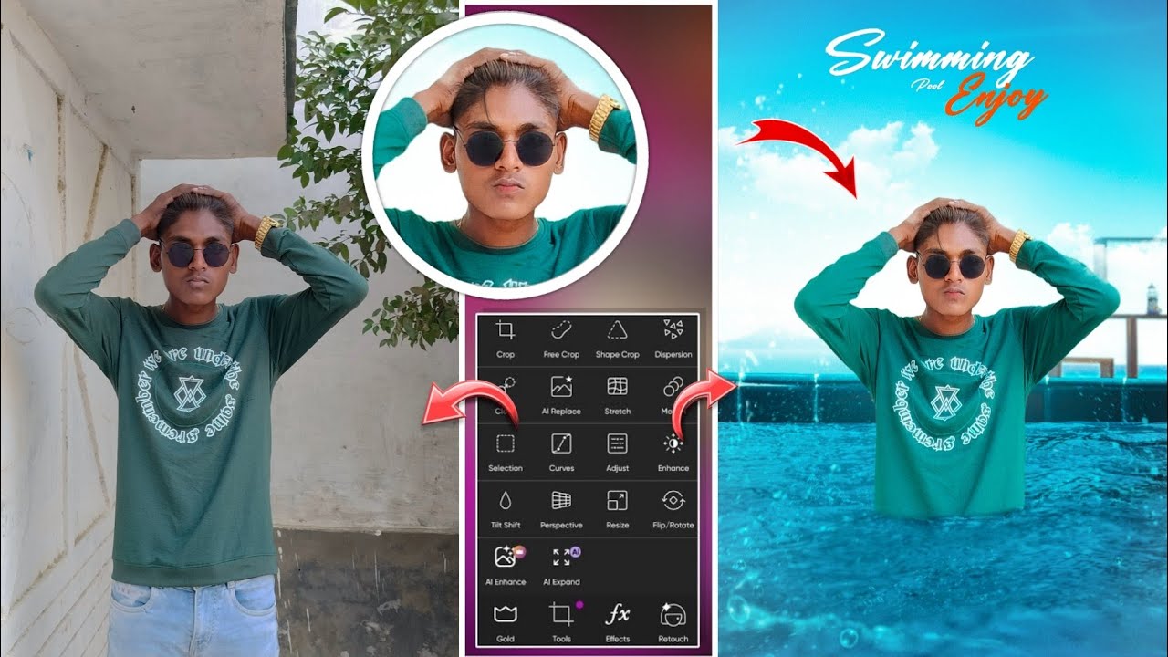 Swimming Pool Photo Editing करना सीखें 😳 || Realistic multipurpose ...
