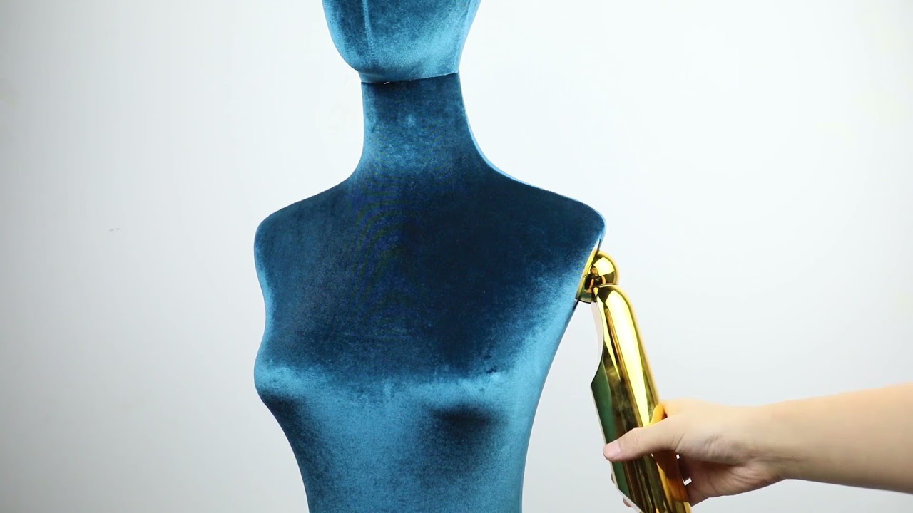 half body dress form fabric wrapped female mannequin torso with gold ...