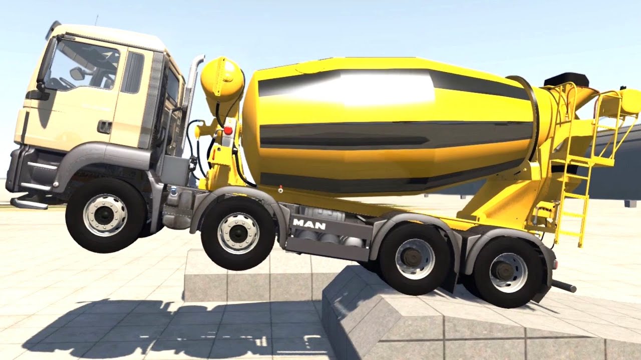 BeamNG Drive - MAN TGS 8x4 Concrete Truck Suspension Test - YouTube