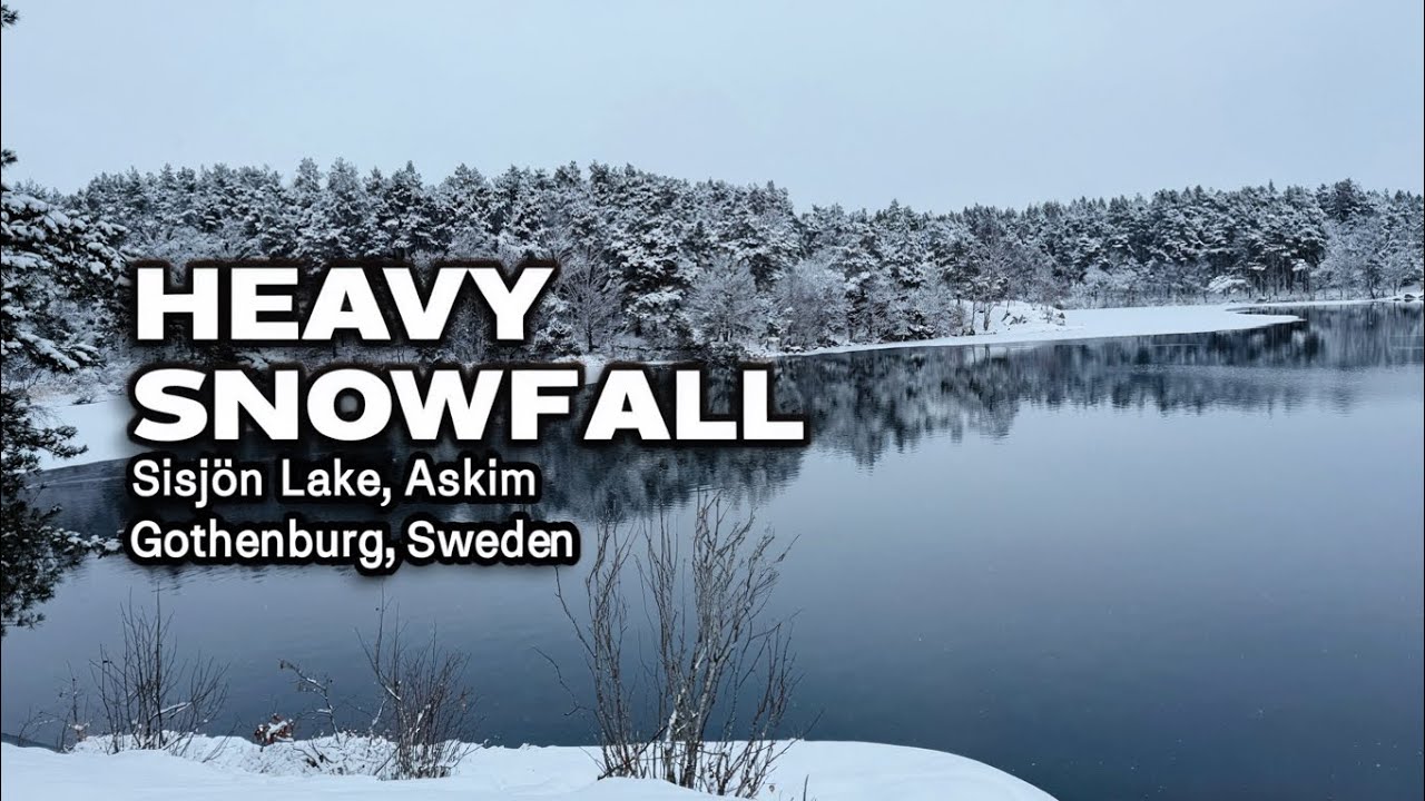 Heavy Snowfall at Sisjön Lake, Askim | Gothenburg, Sweden ️ - YouTube