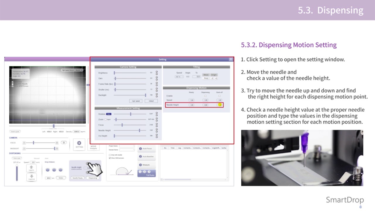 SmartDrop manual_ 5.3.2. Dispensing Motion Setting - YouTube