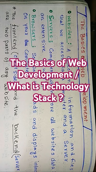 The Basics of Web Development l What is Web Development? l The Concept of Web Development - YouTube