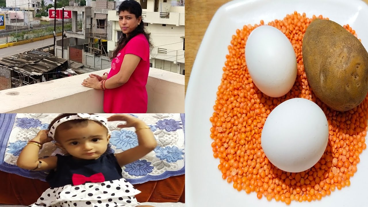The little one did her own makeup,daal egg Curry recipe - YouTube